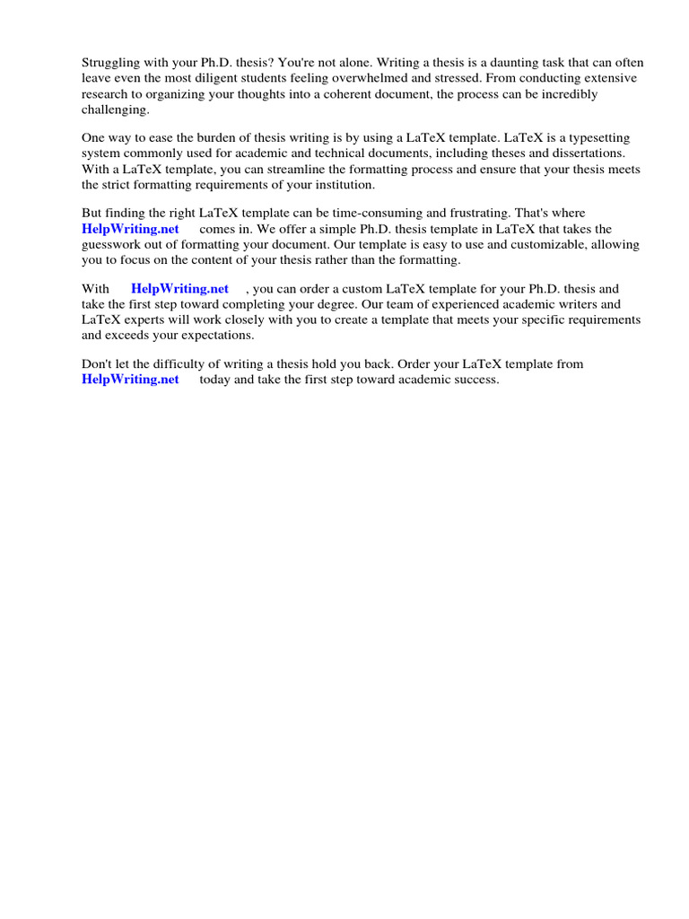 Simple PHD Thesis Template Latex | PDF