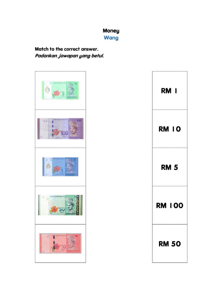 Latihan Wang Tahun 1 | PDF