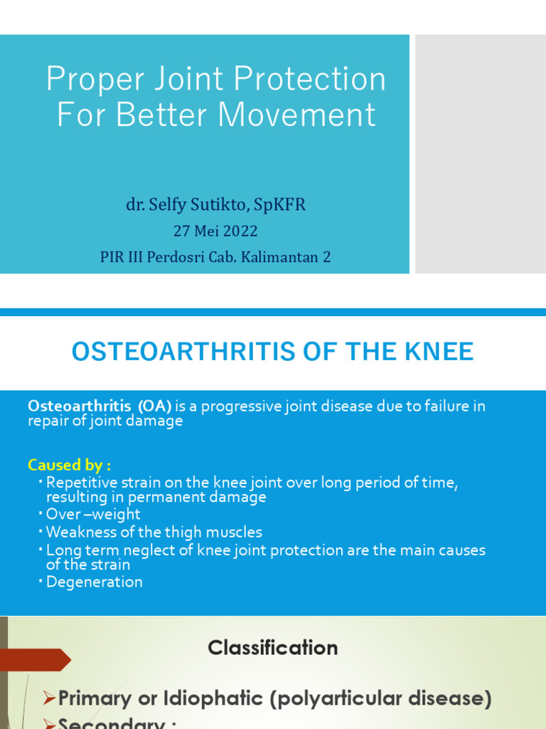 Proper Joint Protection For Better Movement | PDF | Osteoarthritis ...
