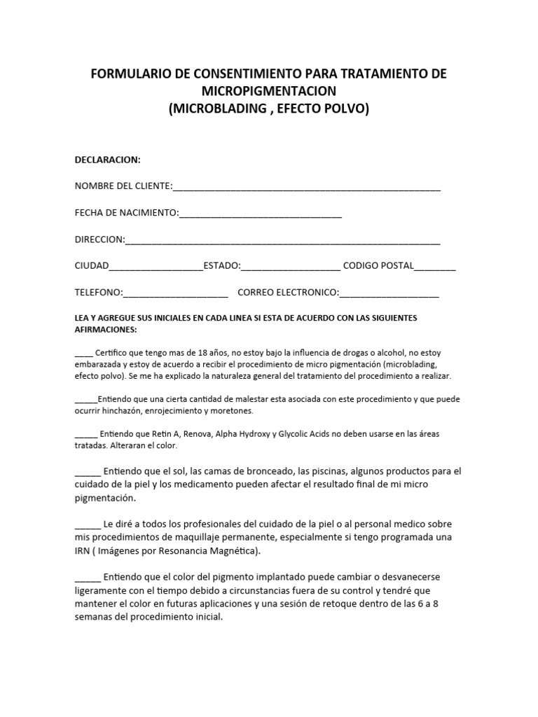 Formulario Consentimiento | PDF | Epidemiología | Especialidades Medicas