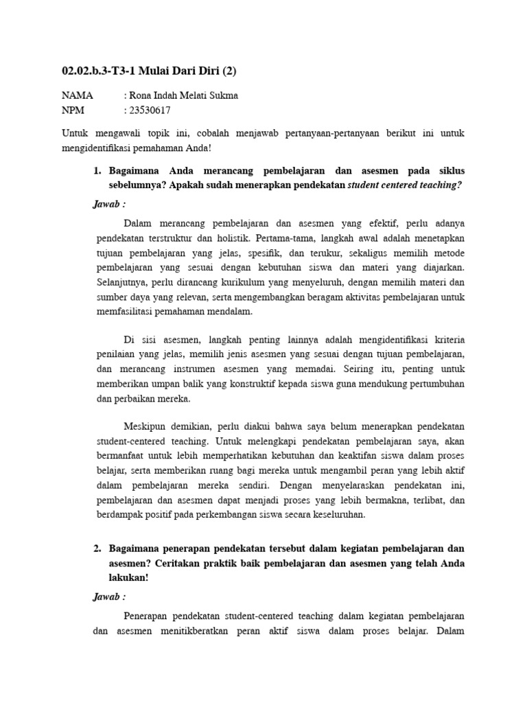 t3 - Ppa Ii - Mulai Dari Diri 2 | PDF