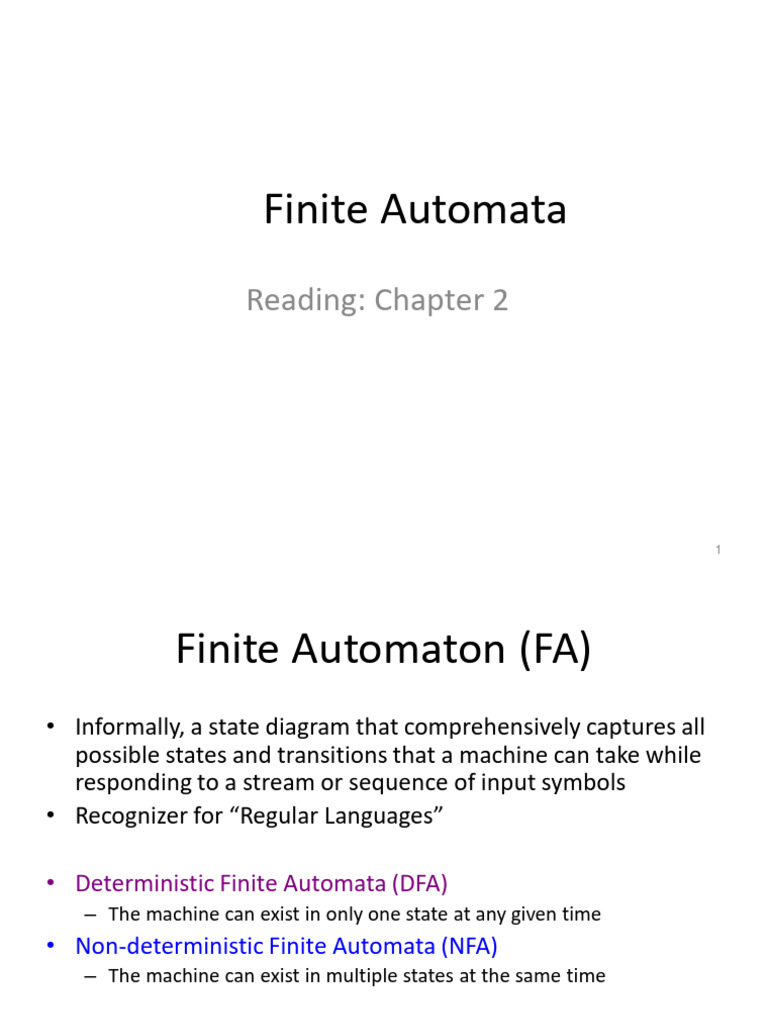 Finite Automata | PDF | Digital Electronics | Mathematical Logic