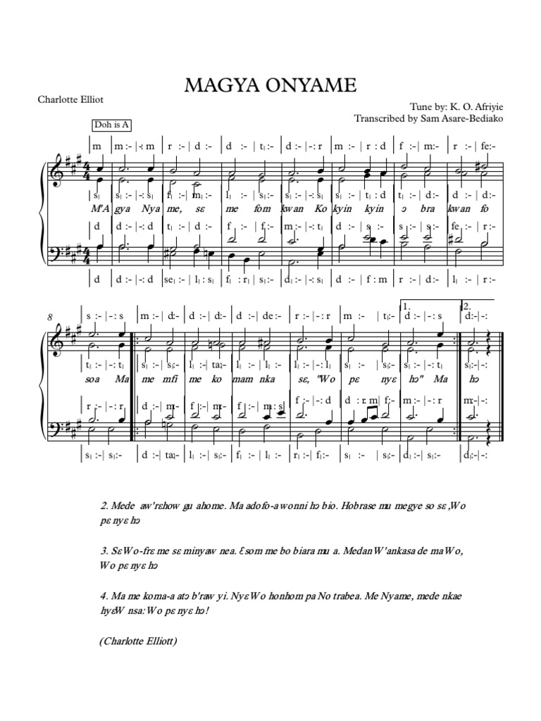 Magya Onyame - Full Score | PDF | Latin Script