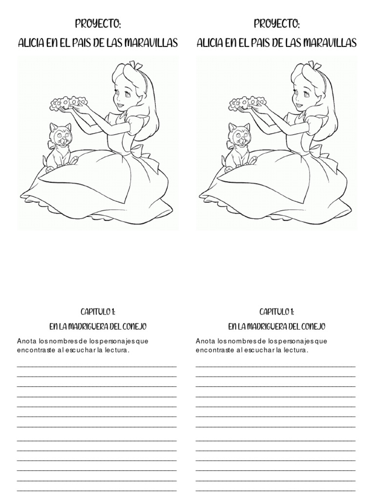 Actividades para Alicia en el País de las Maravillas | PDF | Las ...