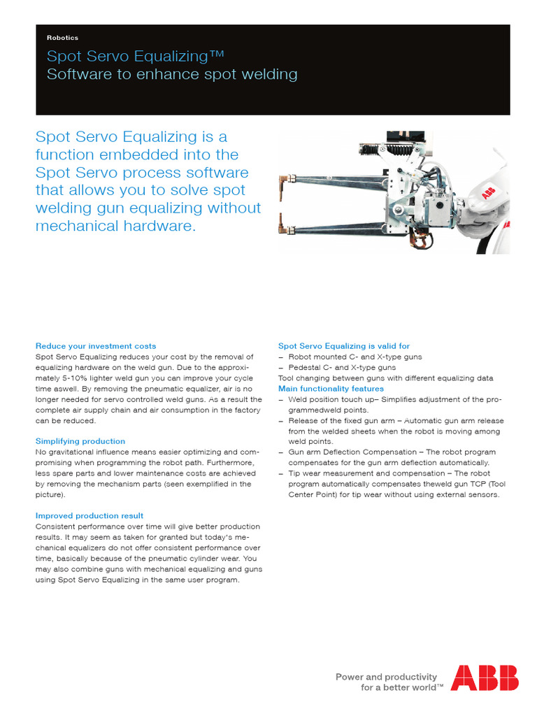 PR 10286EN - R2 - Spot Servo Equalizing | PDF | Robot | Robotics