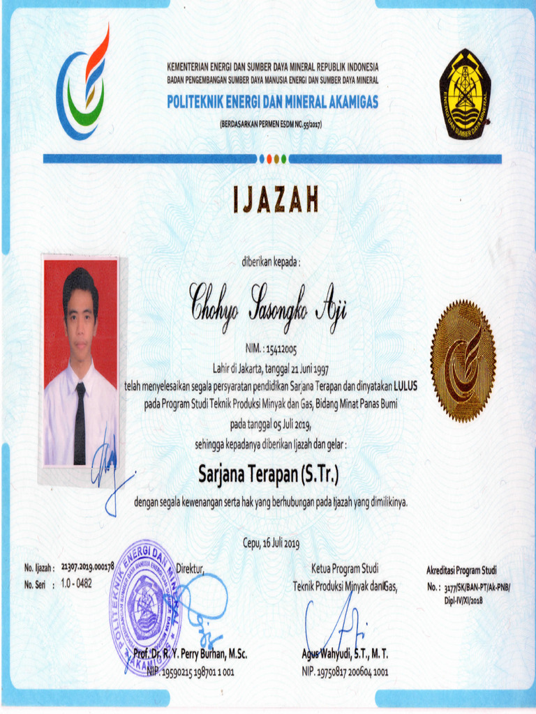 Ijazah - Chohyo Sasongko Aji | PDF