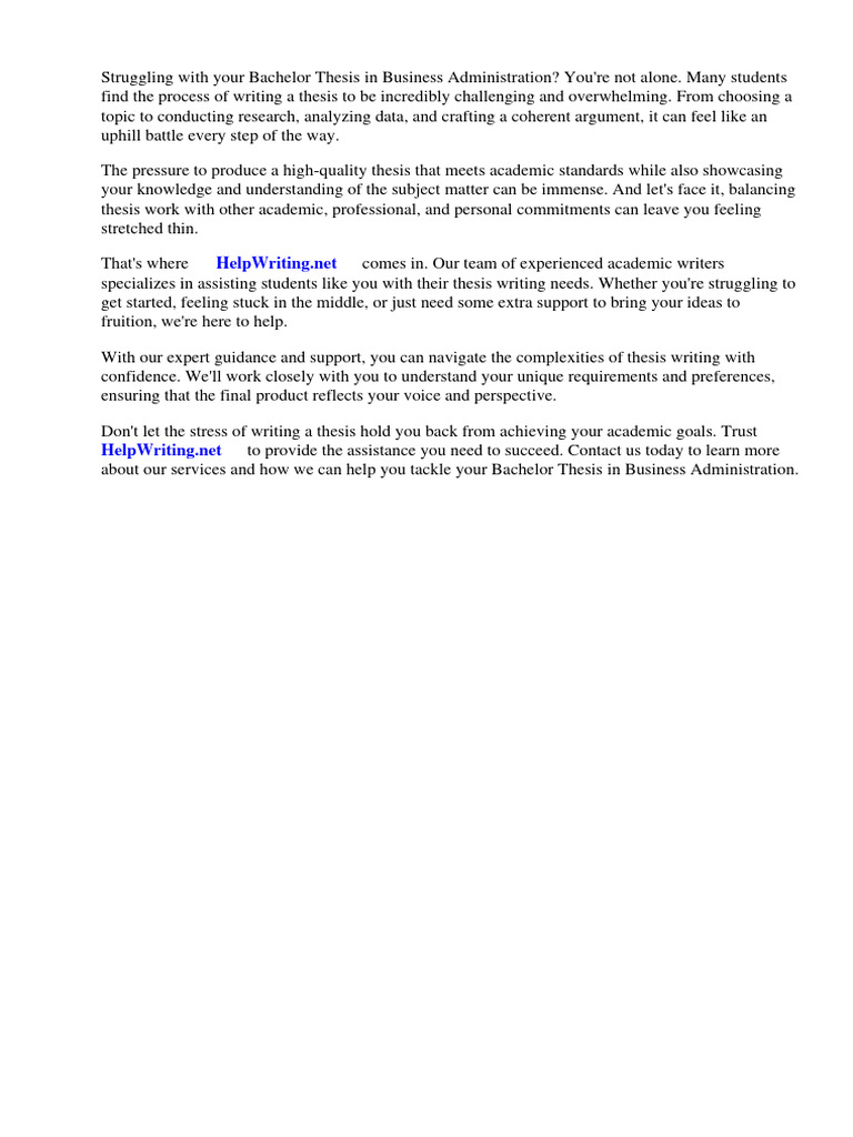 Themen Bachelor Thesis Business Administration | PDF | Thesis ...