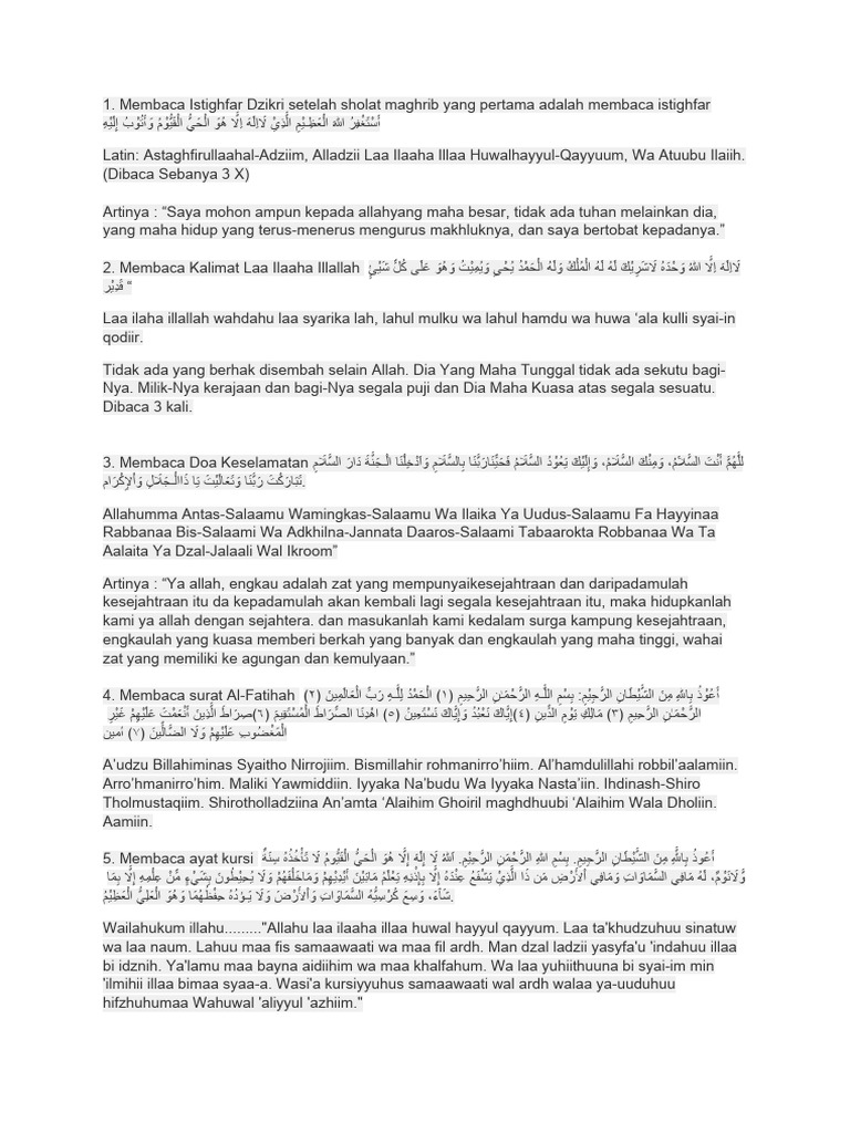 Wirid Sholat Magrib | PDF