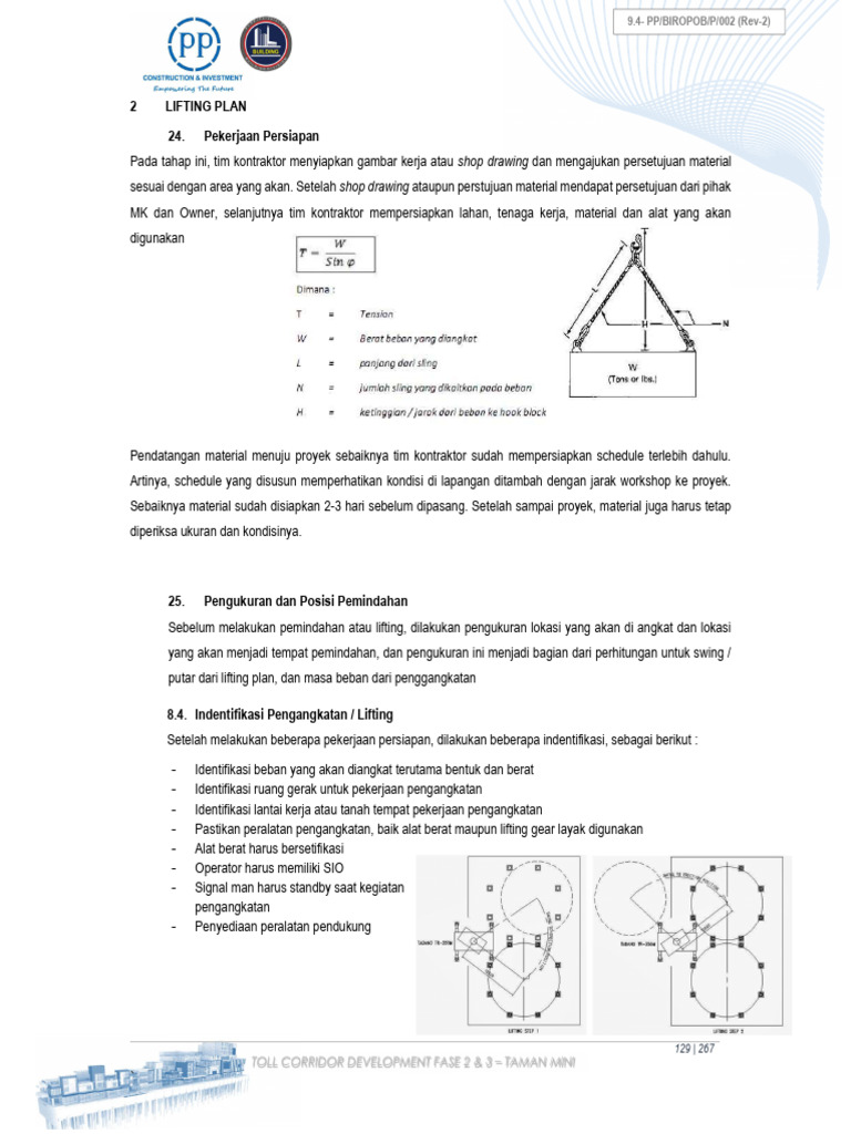 Lifting Plan TCD - Tmii | PDF