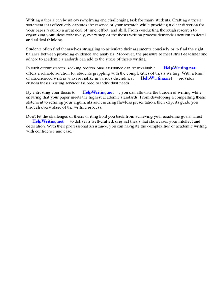 University of North Carolina Writing Center Thesis Statement | PDF ...