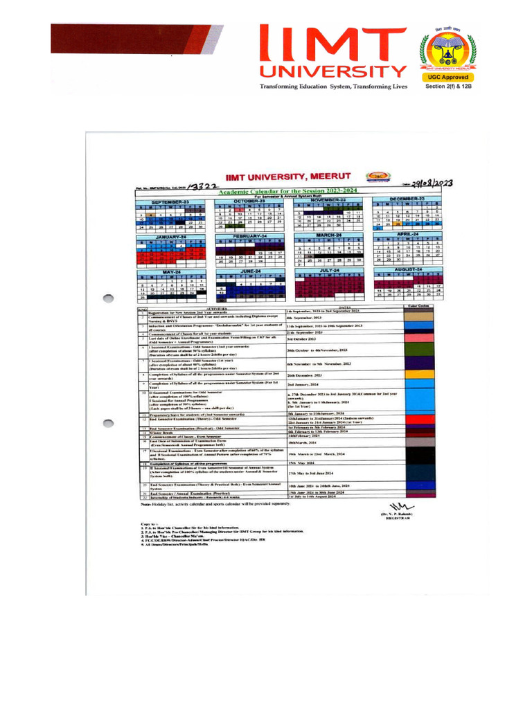 Common Acadmic Calender | PDF