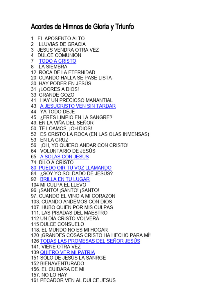 Acordes Himnos de Gloria y Triunfo | PDF | Religión y espiritualidad