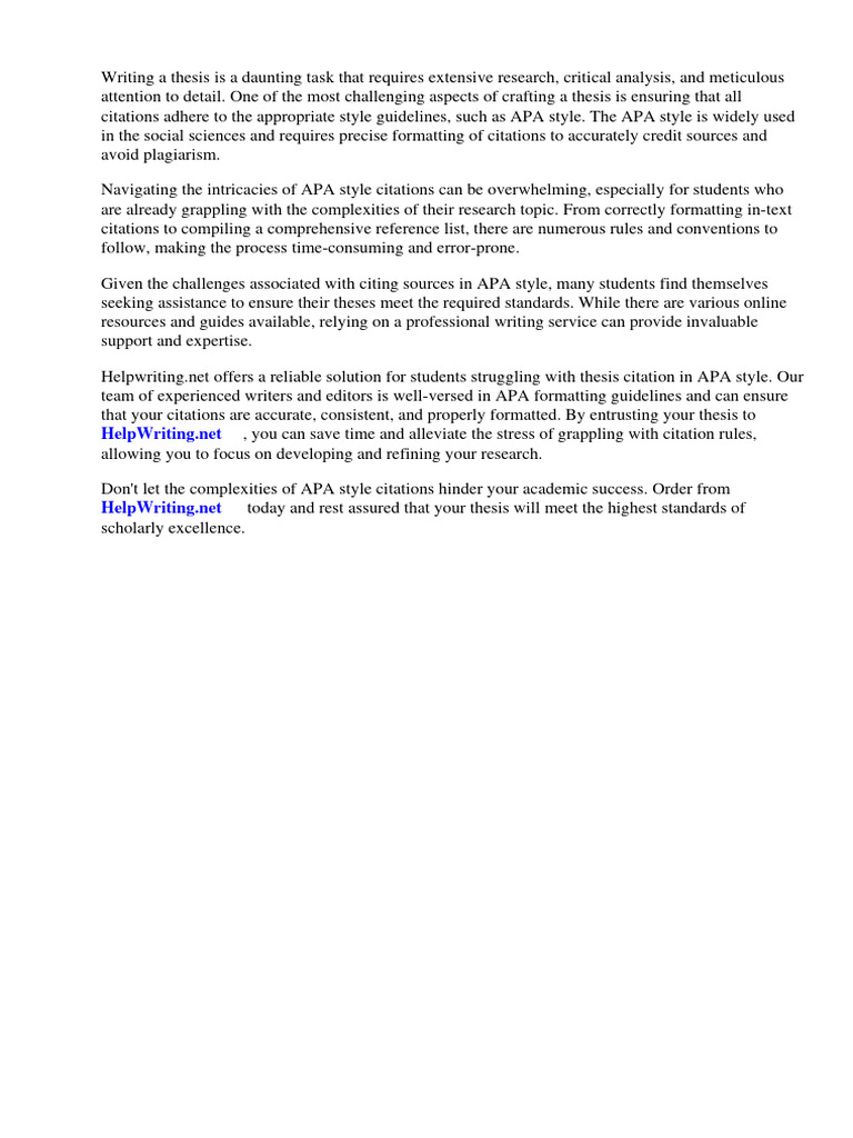 Thesis Citation in Apa Style | PDF | Apa Style | Citation