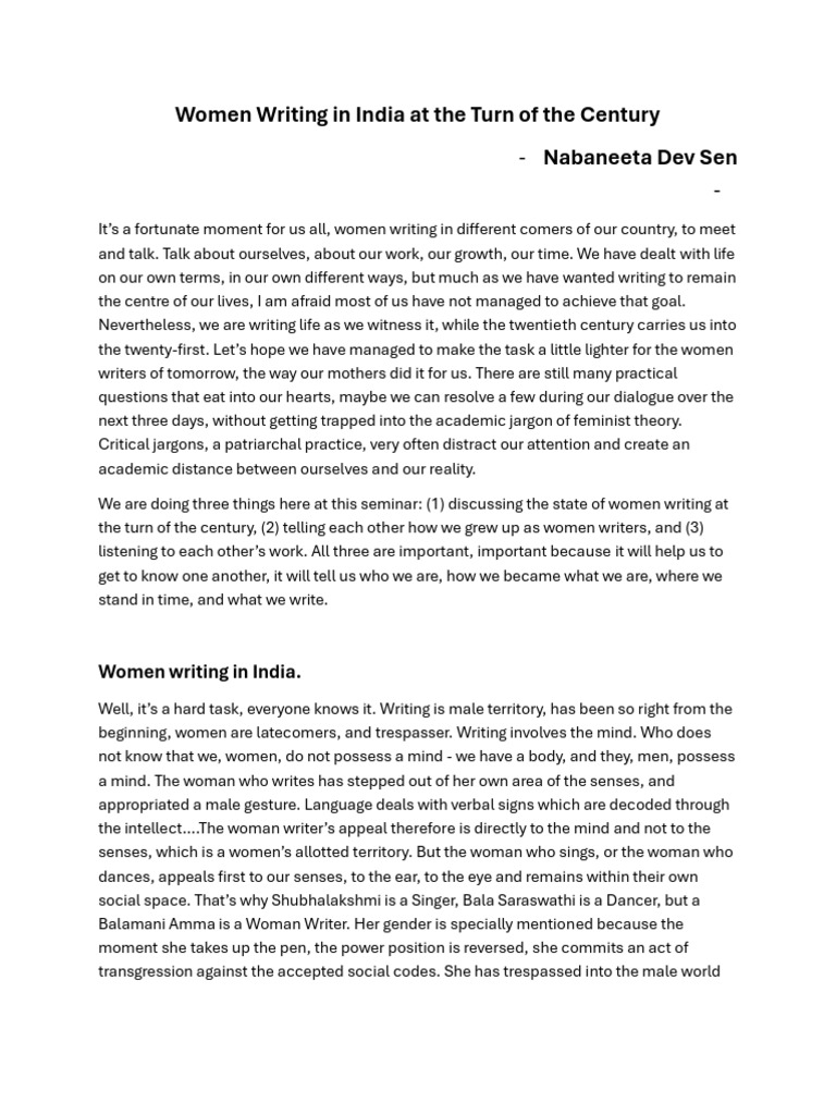 Women Writers in India: A Century's Journey | PDF