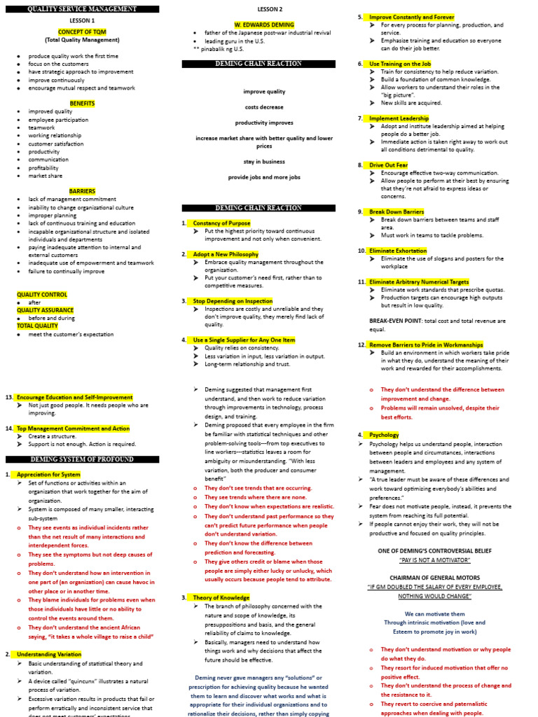Quality Service Lesson 1&2 | PDF | Customer | Quality Management