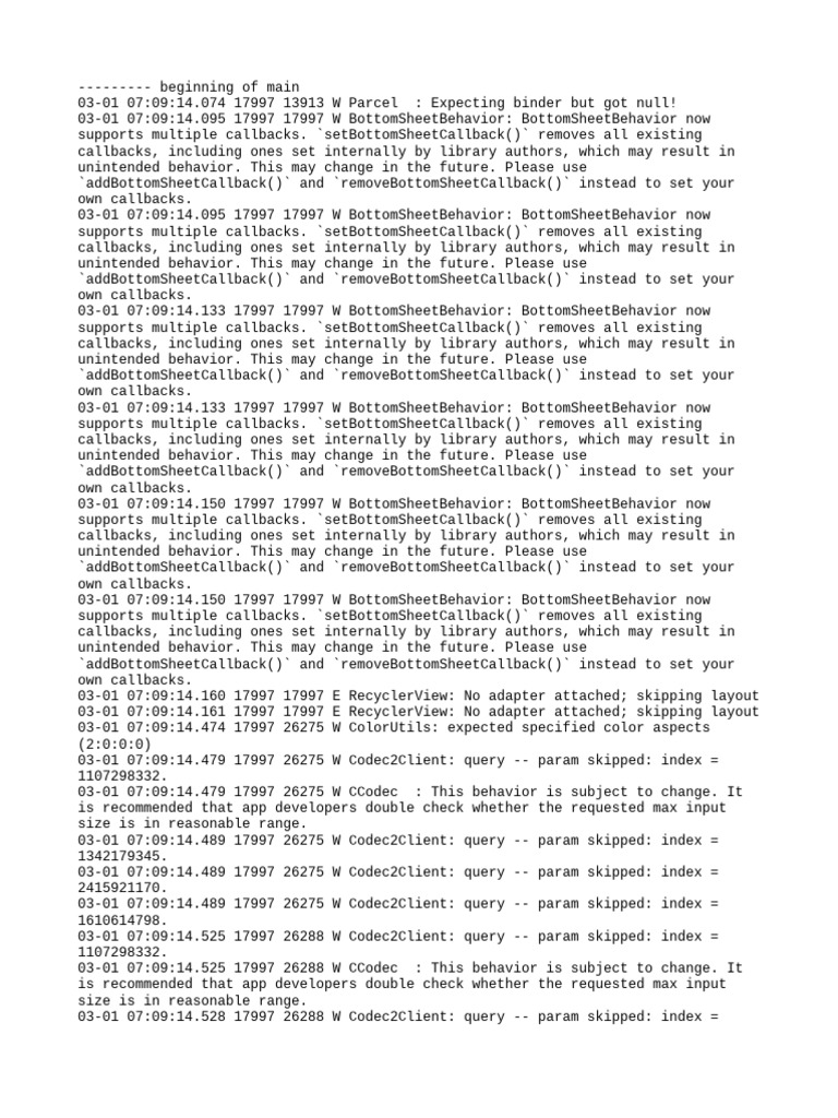 Logcat | PDF | Java (Programming Language) | Information Technology