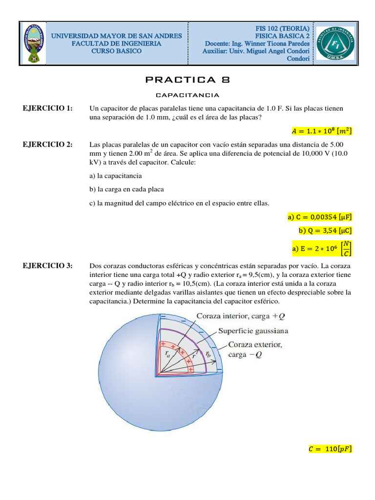 Practica 8 Electricidad | PDF | Condensador | Capacidad