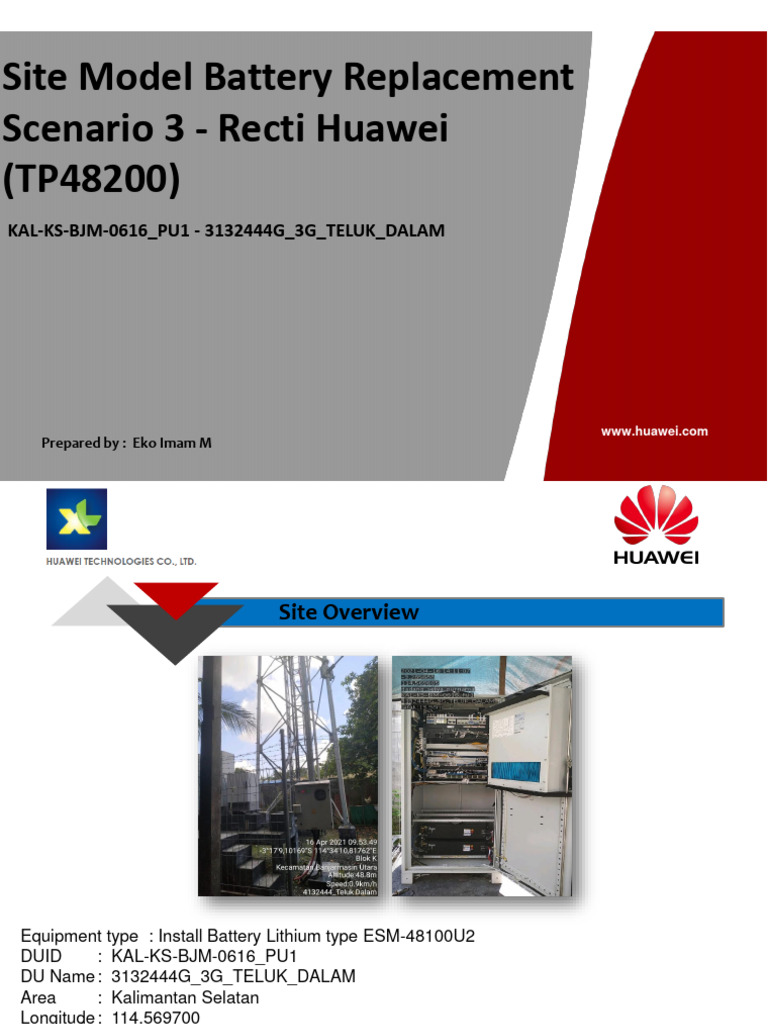 Site Model Battery Replacement Scenario 3 - Recti Huawei (TP48200 ...