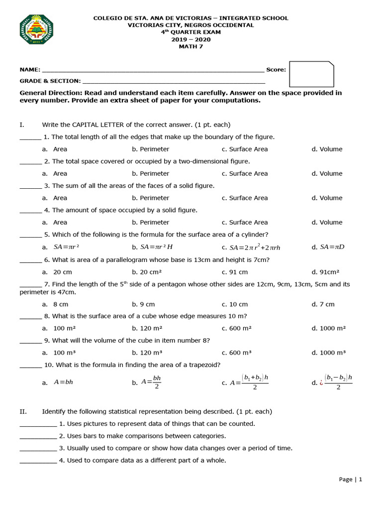 GRADE 7 - 4th Quarter | PDF