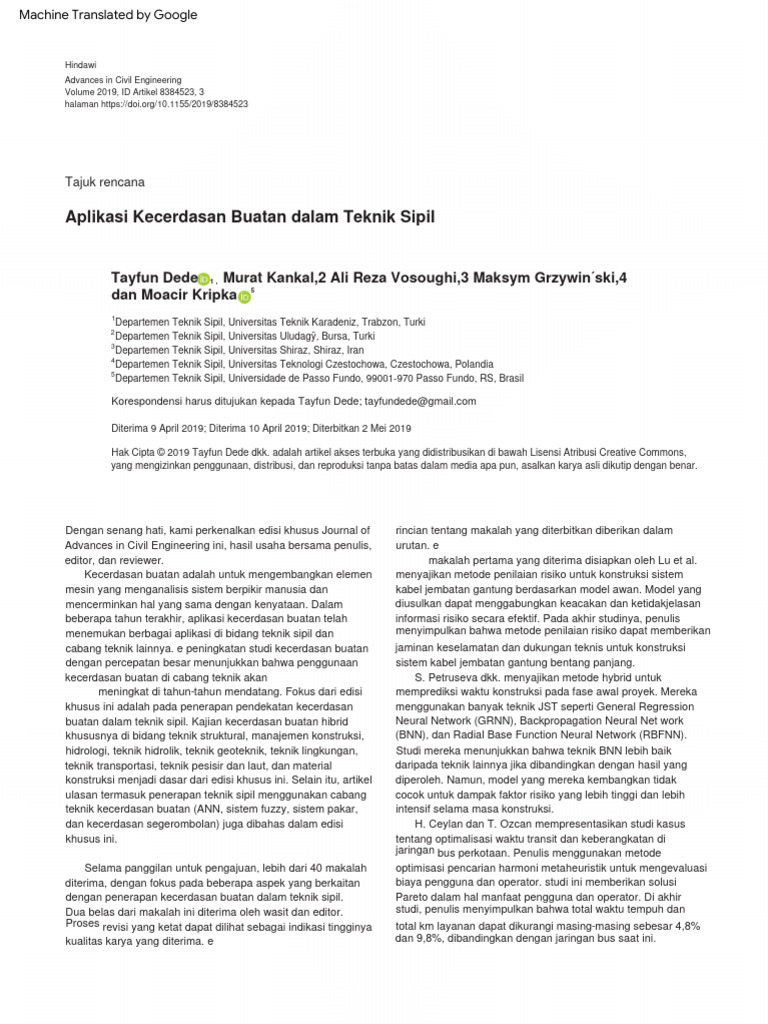 Artificial Intelligence Applications in Civil Engi | PDF