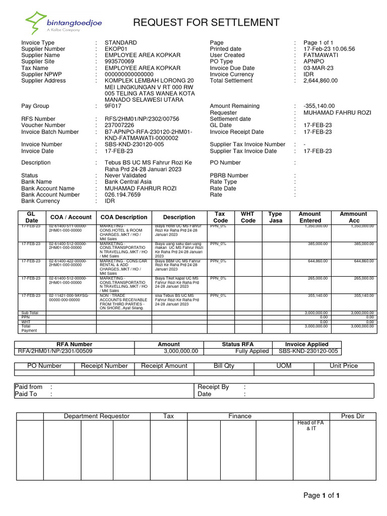 RFS | PDF | Invoice | Receipt