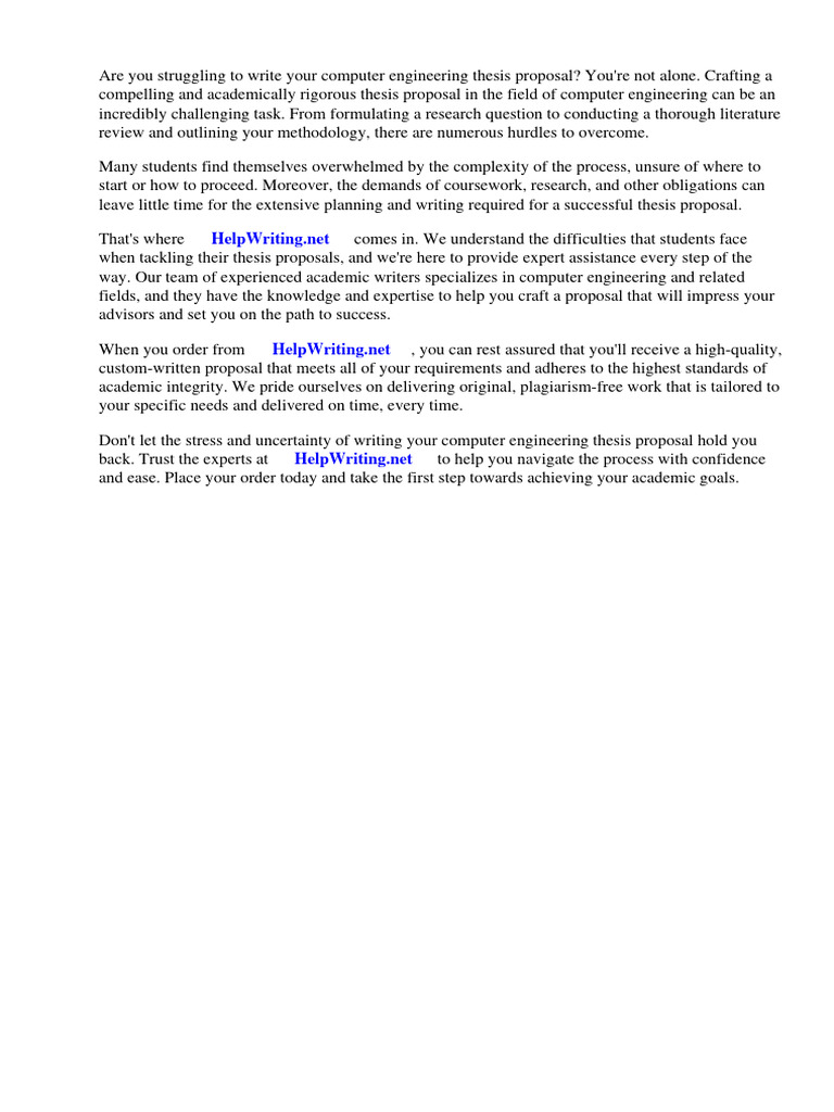 Computer Engineering Thesis Proposal List | PDF | Thesis | Engineering