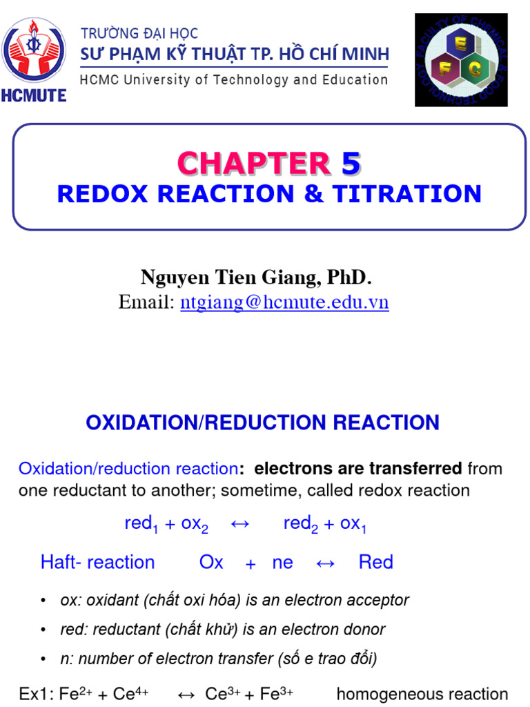 Chap 5. REDOX TITRATION | PDF | Titration | Chemistry