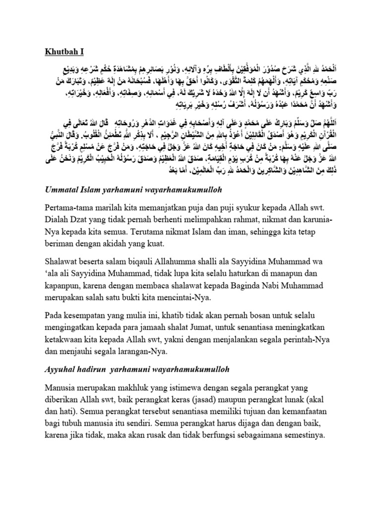 Khutbah Jumat Ayoga Aditya | PDF