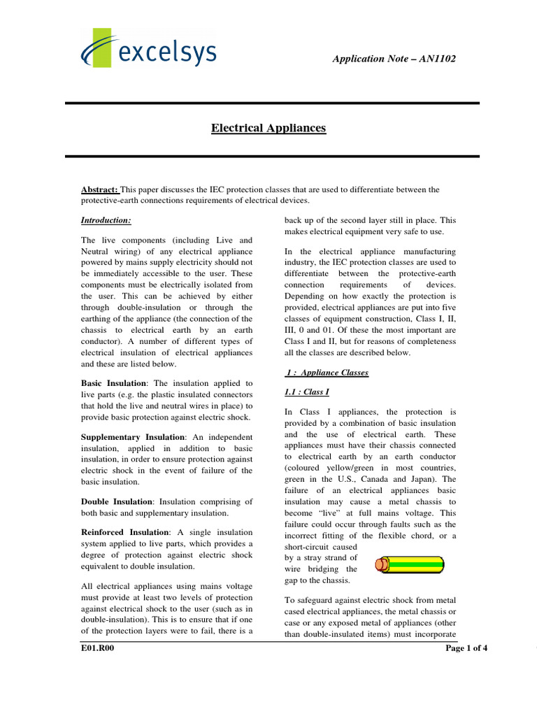 Class II Electrical Appliance Safety | PDF | Insulator (Electricity ...
