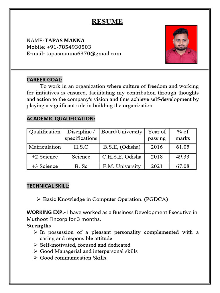Resume Tapas | PDF | Career & Growth | Social Science