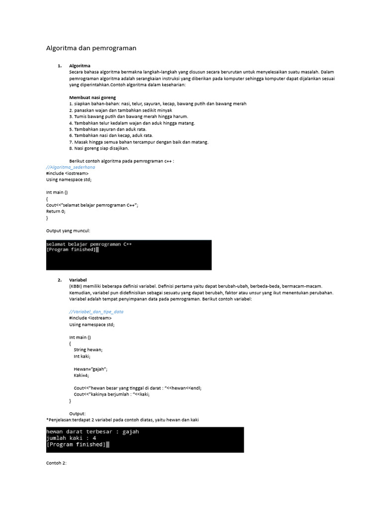 Materi Algoritma Dan Pemrograman | PDF