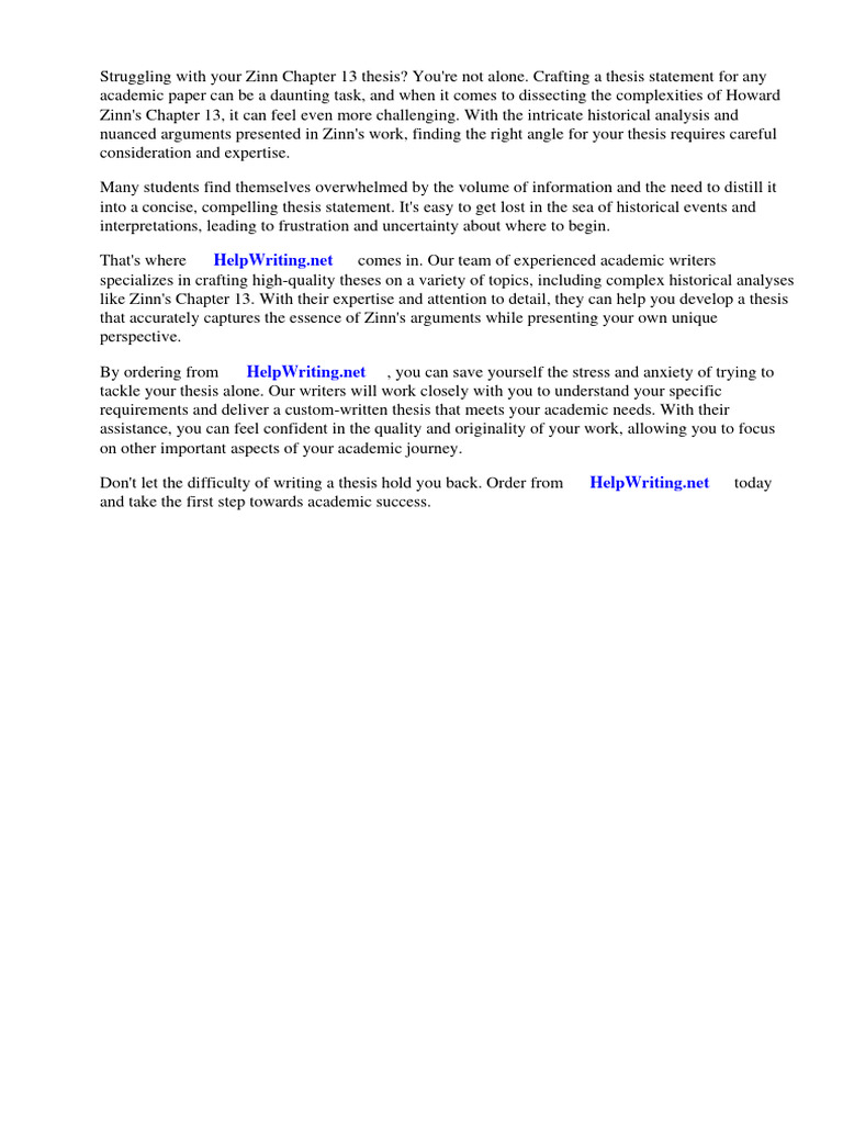 Zinn Chapter 13 Thesis | PDF | Science | Native Americans In The United ...