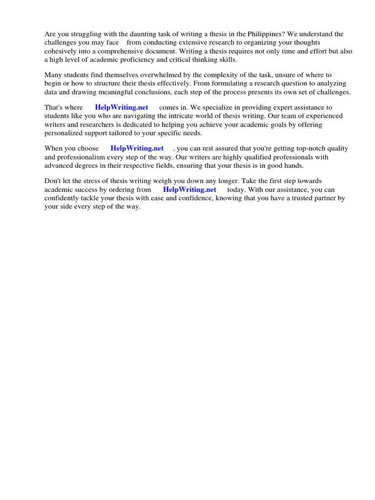 Thesis Philippines Sample | PDF | Tagalog Language | Thesis