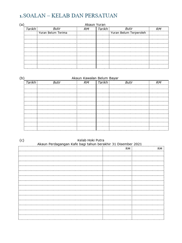 Akaun Kelab Dan Persatuan | PDF