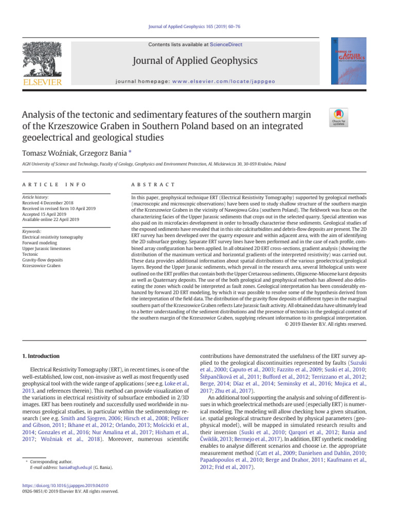 Analysis of The Tectonic and Sedimentary Features of The Sout 2019 ...
