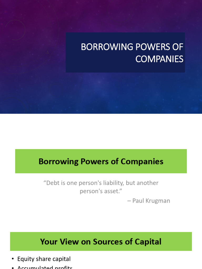 Borrowing Powers of Company | PDF | Debt | Debenture