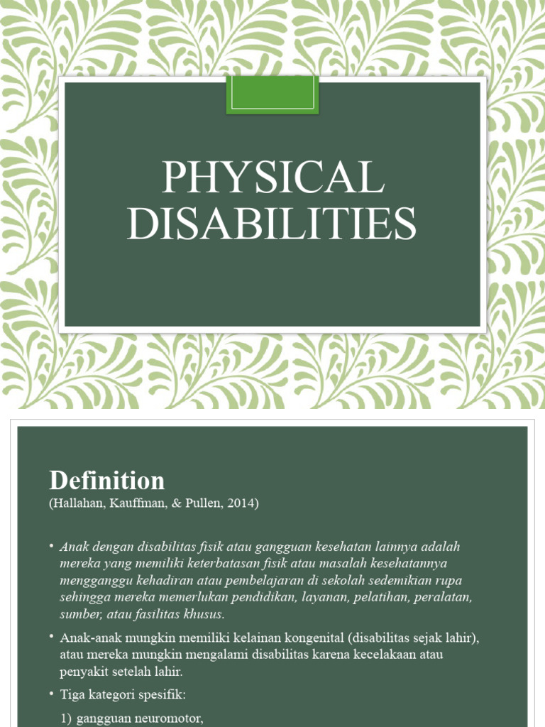 Pertemuan 11 2022 Physical Disabilities | PDF