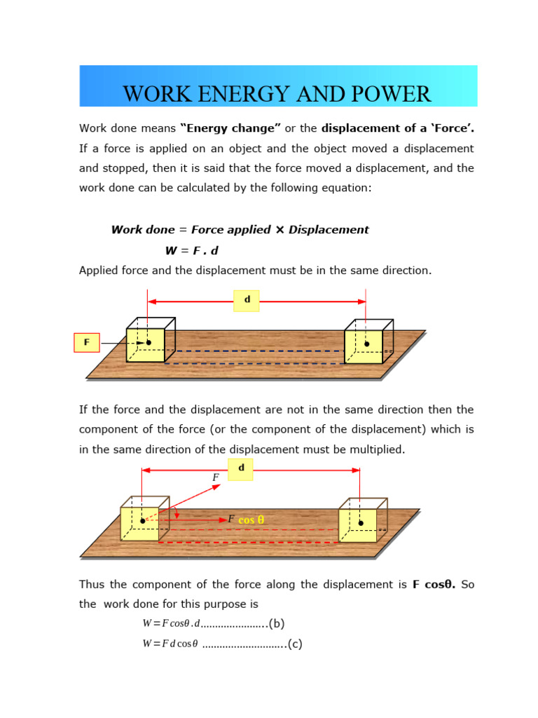 Work | Download Free PDF | Potential Energy | Force