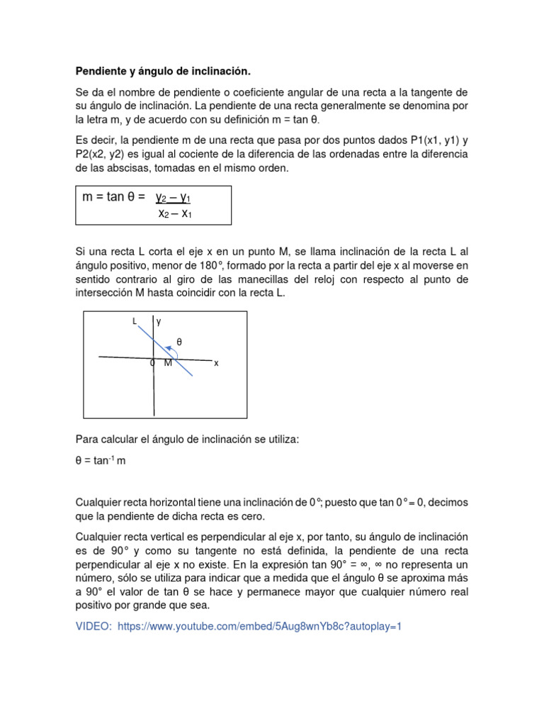 Cálculo de Pendiente y Ángulo de Inclinación | PDF
