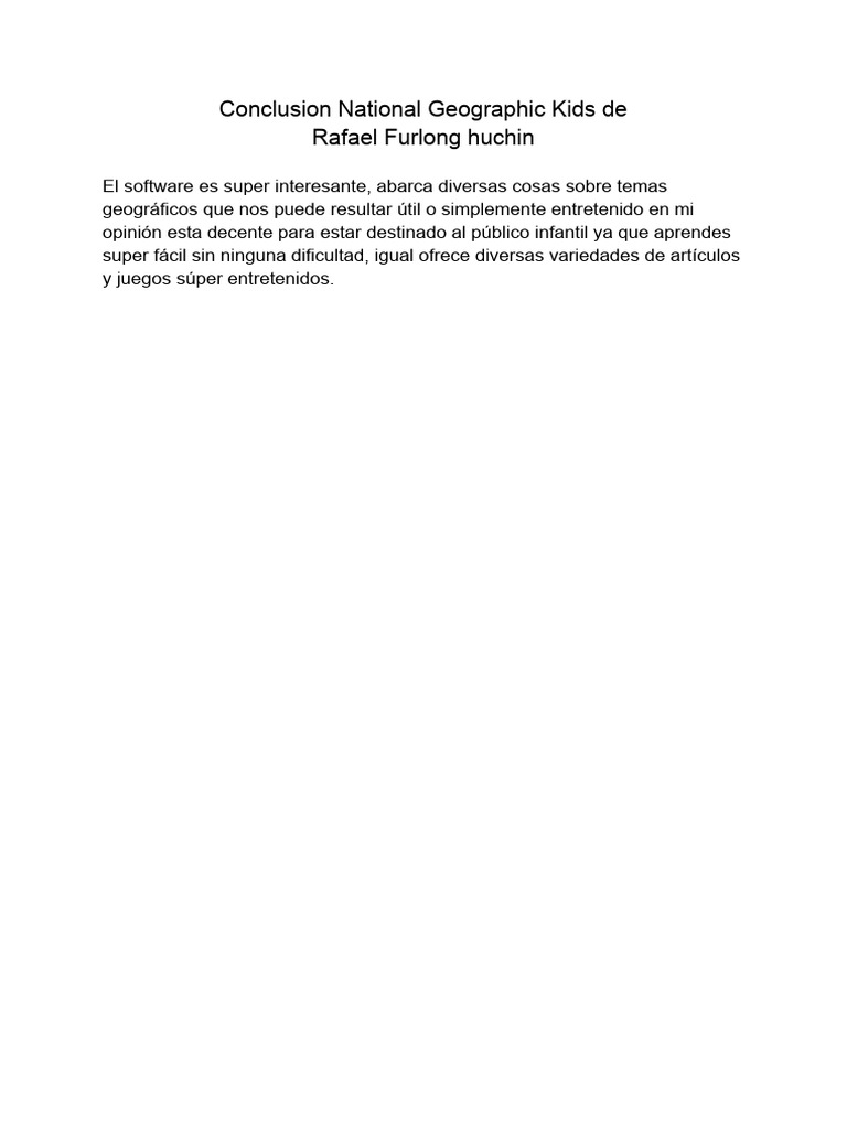 Conclusion National Geographic Kids | PDF