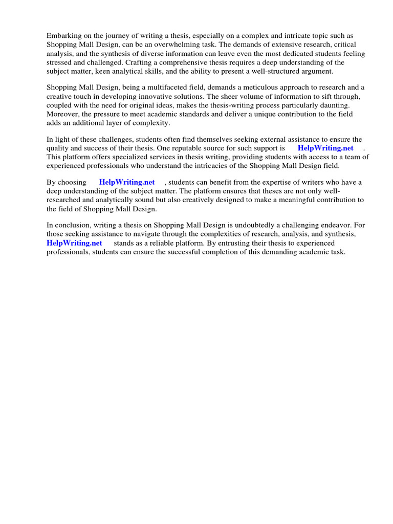 Shopping Mall Design Thesis | PDF