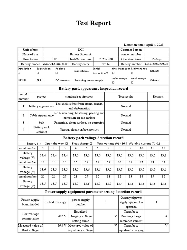 UPS Battery Test Report Summary | PDF | Power Supply | Power (Physics)