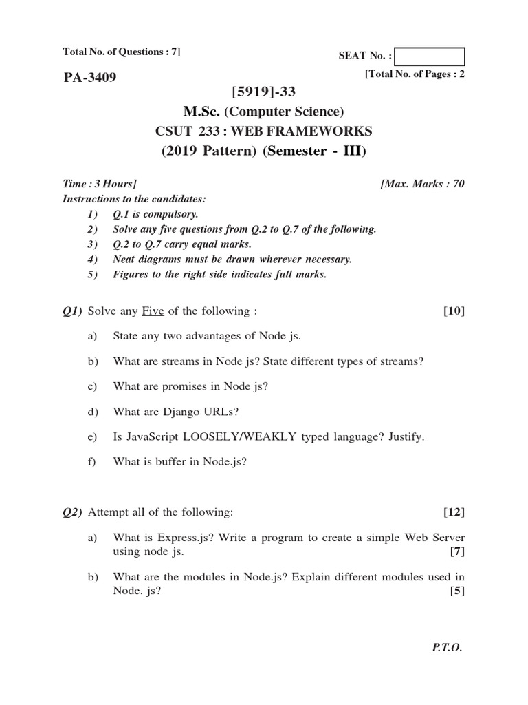 Final1 M.SC (Computer Science) 2019 Pattern-32-33 | PDF | Software | Software Development