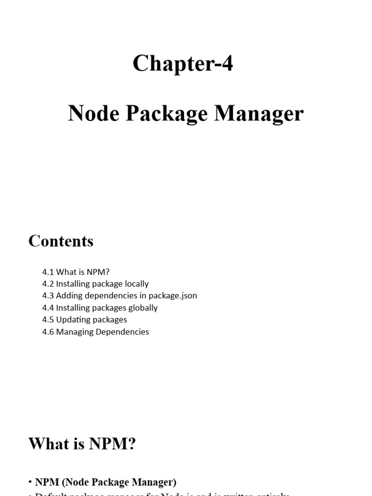 Ch-4 Node Package Manager | PDF | Software Repository | Software
