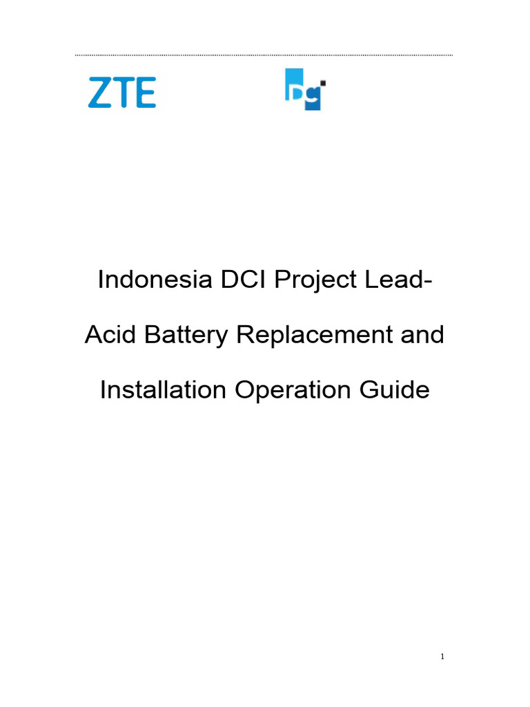 Dci Project Lead Acid Battery Replacement And Installation Operation Guide V1 Pdf