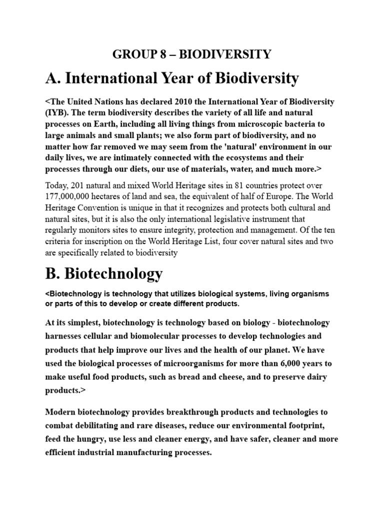 Group 8 - Biodiversity Final | PDF | Genetically Modified Organism ...