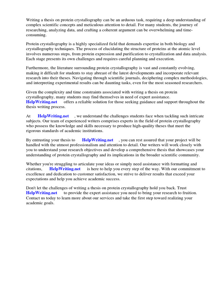 Protein Crystallography Thesis | PDF | Science & Mathematics