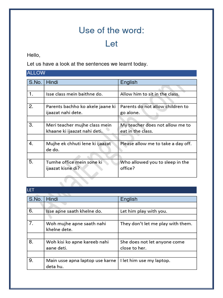 Use-of-Let | PDF
