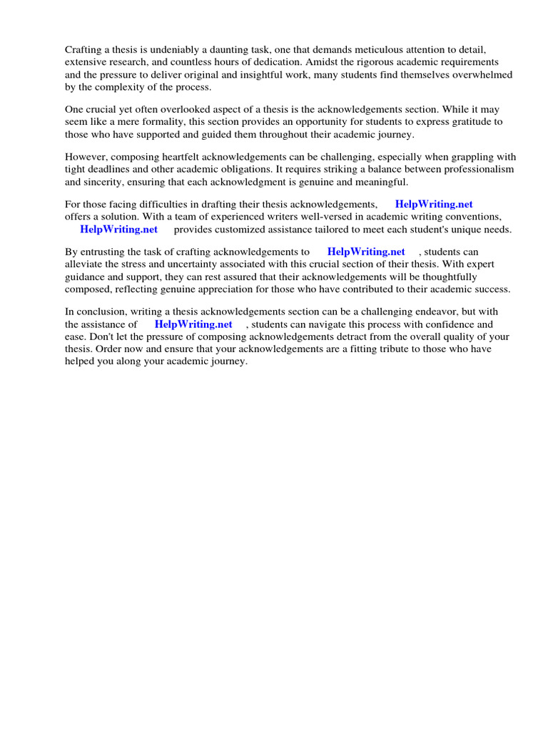 Thesis Acknowledgements Examples | Download Free PDF | Thesis | Gratitude