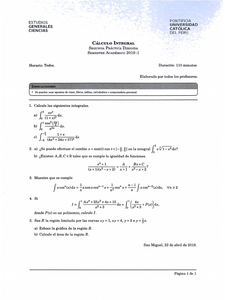 PD2 CalInt 2019-1 | PDF